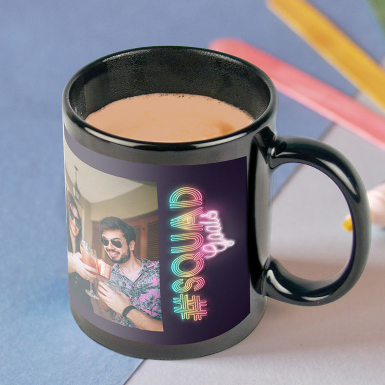 Personalized Black Coffee Mug with Photo and Name Print | Zoomin
