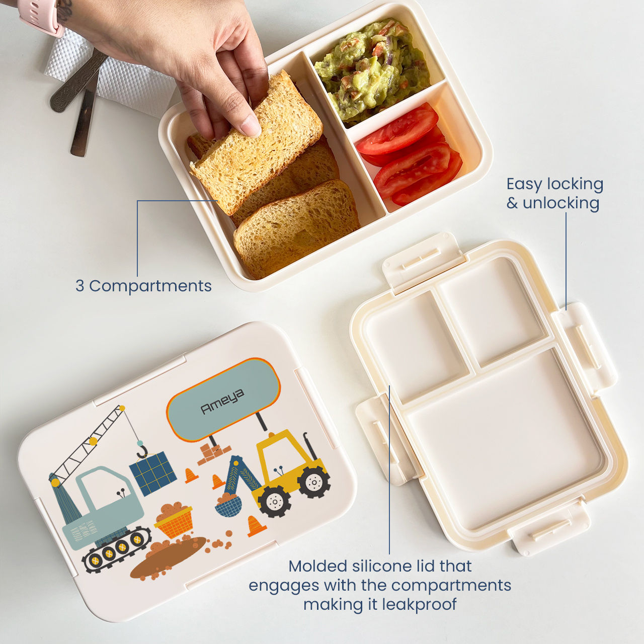 Custom Lunch Box | Personalized Tiffin Box with Name