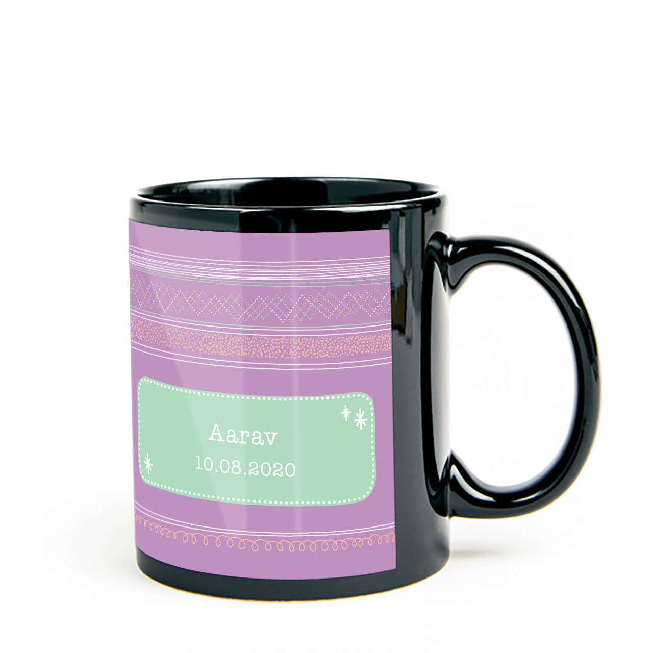 Personalized Black Coffee Mug with Photo and Name Print | Zoomin