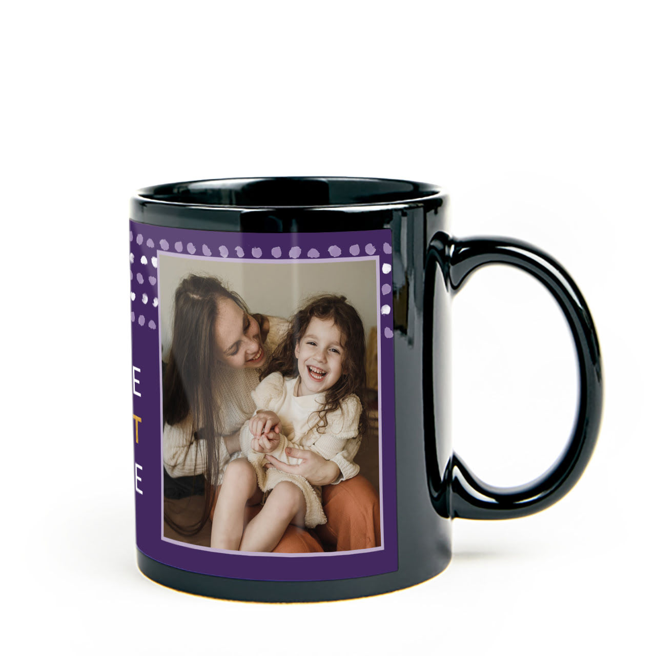 Personalized Black Coffee Mug with Photo and Name Print | Zoomin