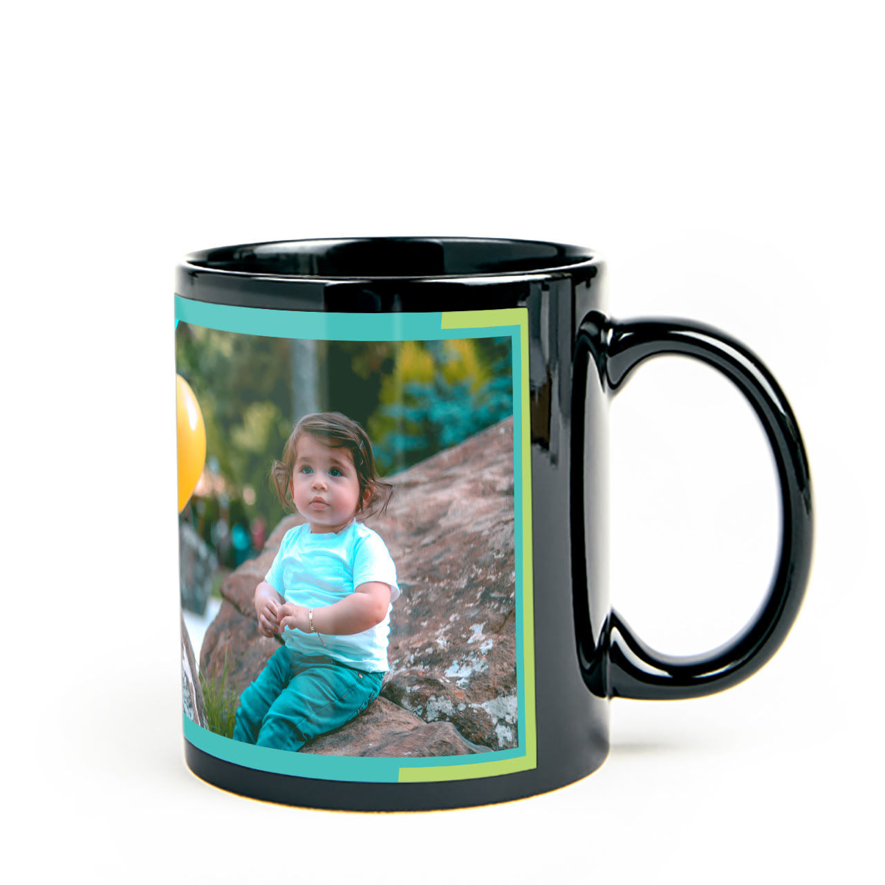 Personalized Black Coffee Mug with Photo and Name Print | Zoomin