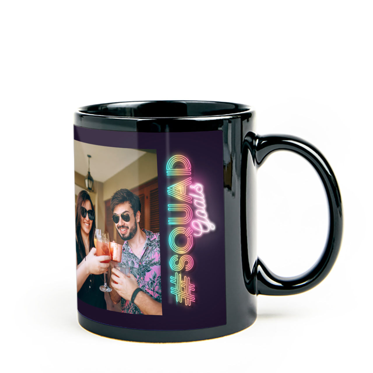Personalized Black Coffee Mug with Photo and Name Print | Zoomin