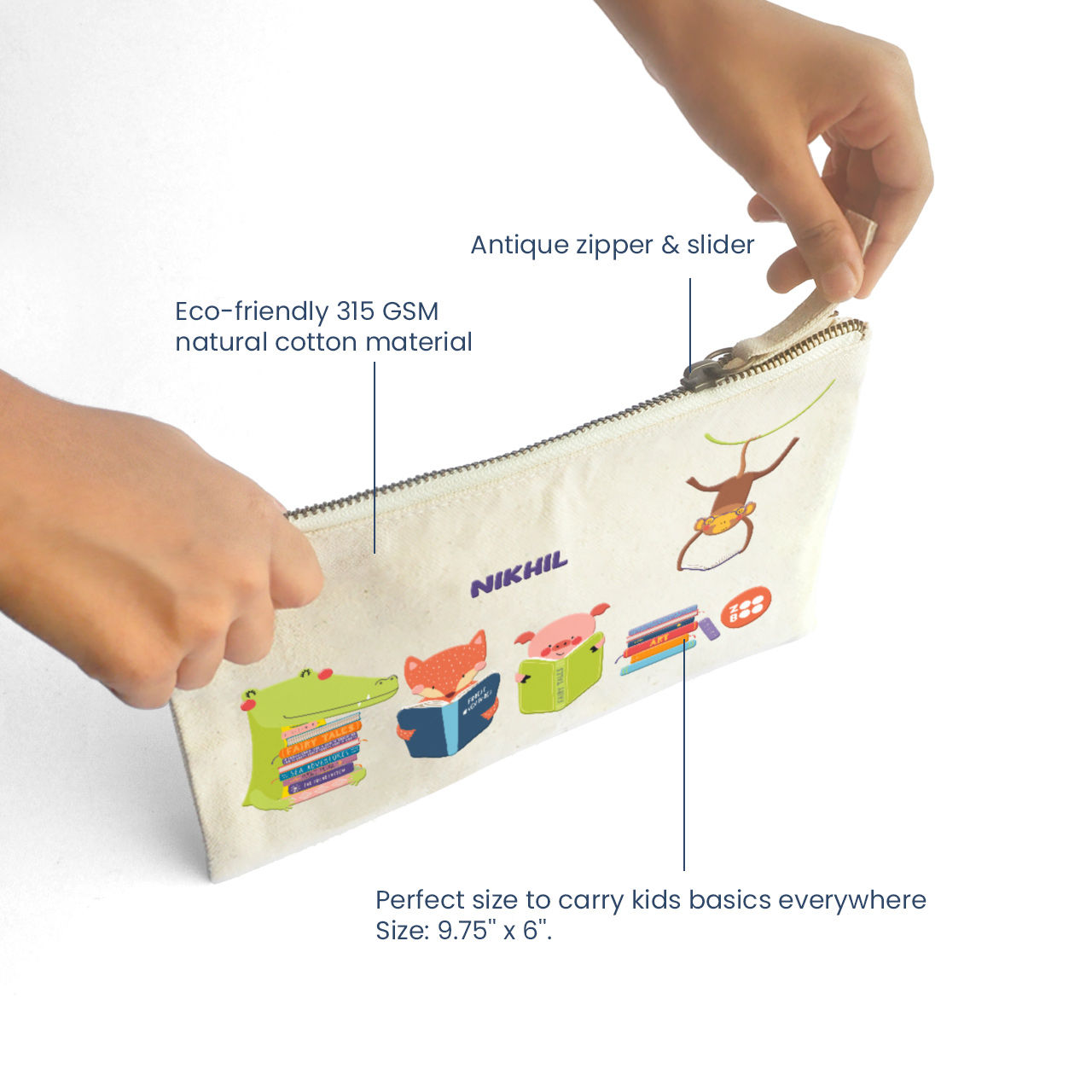 Animal Library Kids Pouch | Zoomin