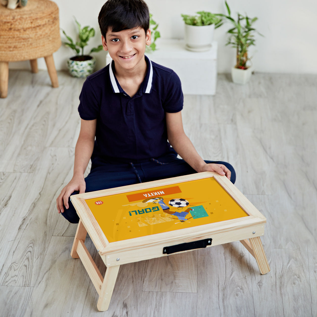 Football Goals Girl Foldable Desk | Zoomin