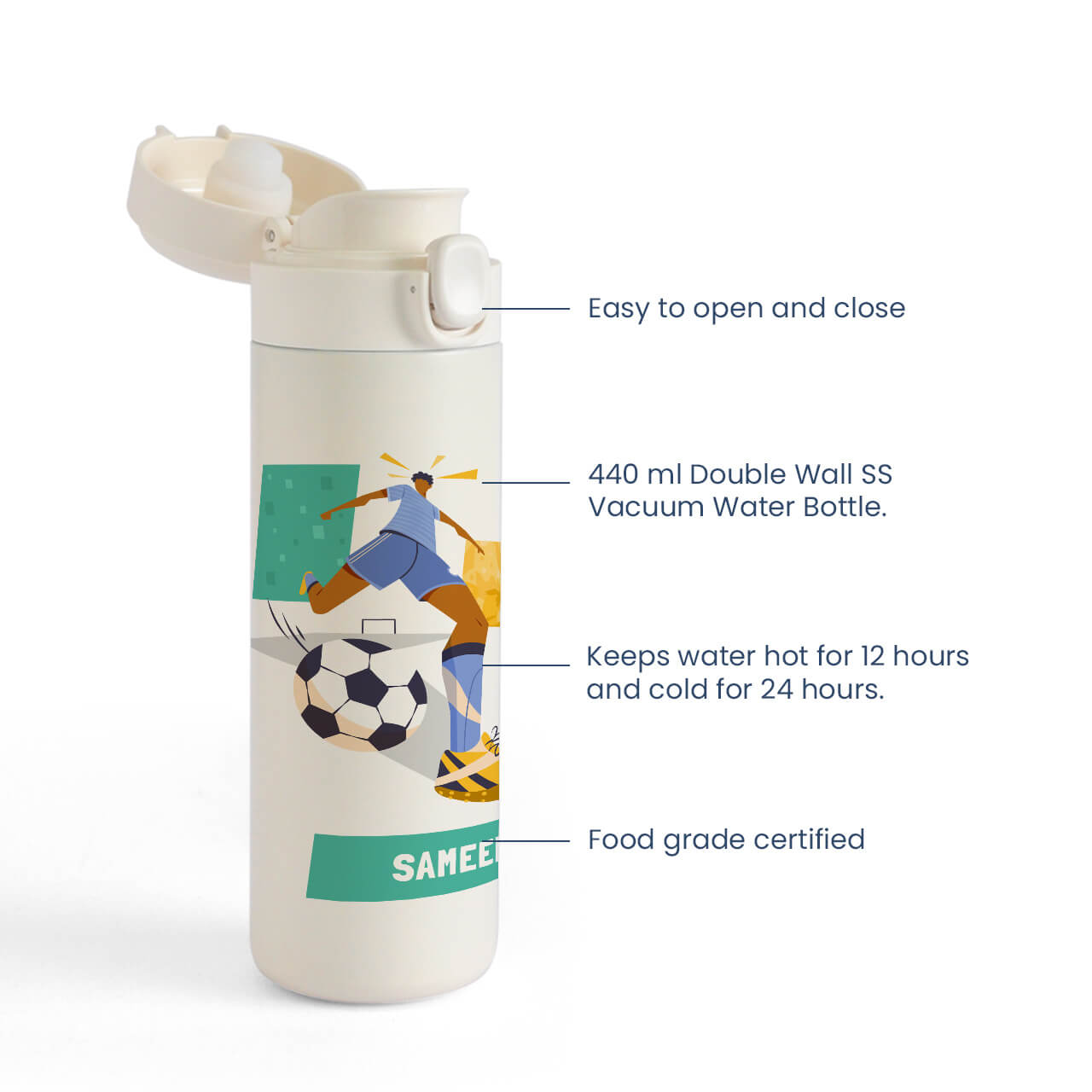Football Goals Boy Insulated Water Bottle | Zoomin