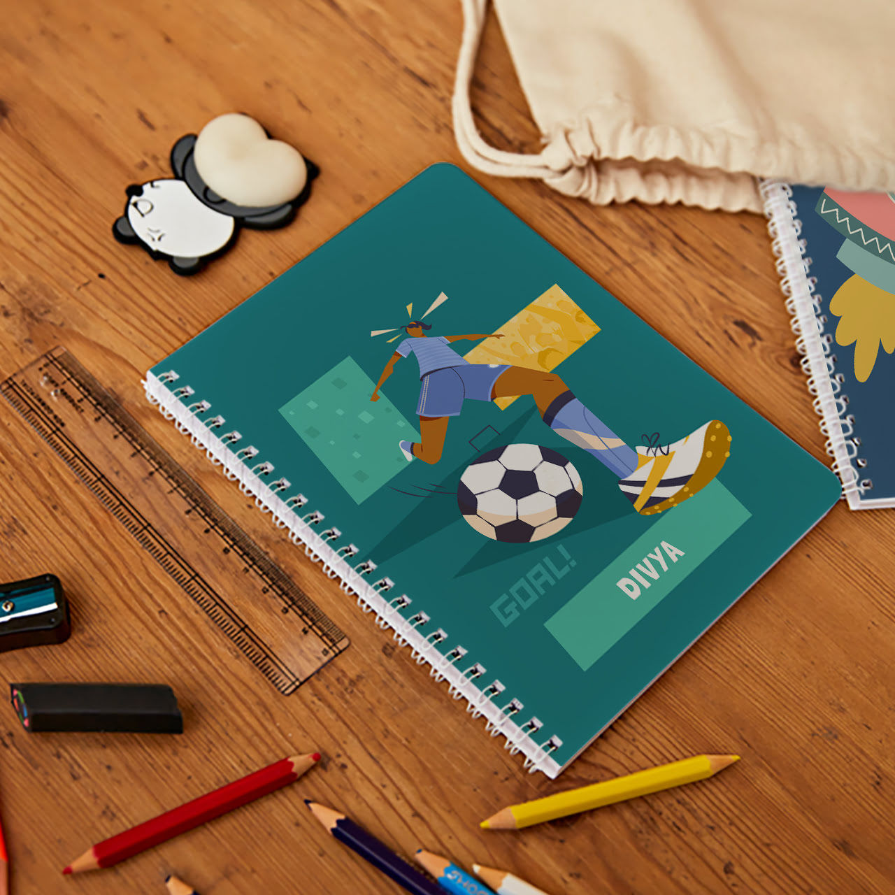 Football Goals Girl Custom Spiral Notebook | Zoomin