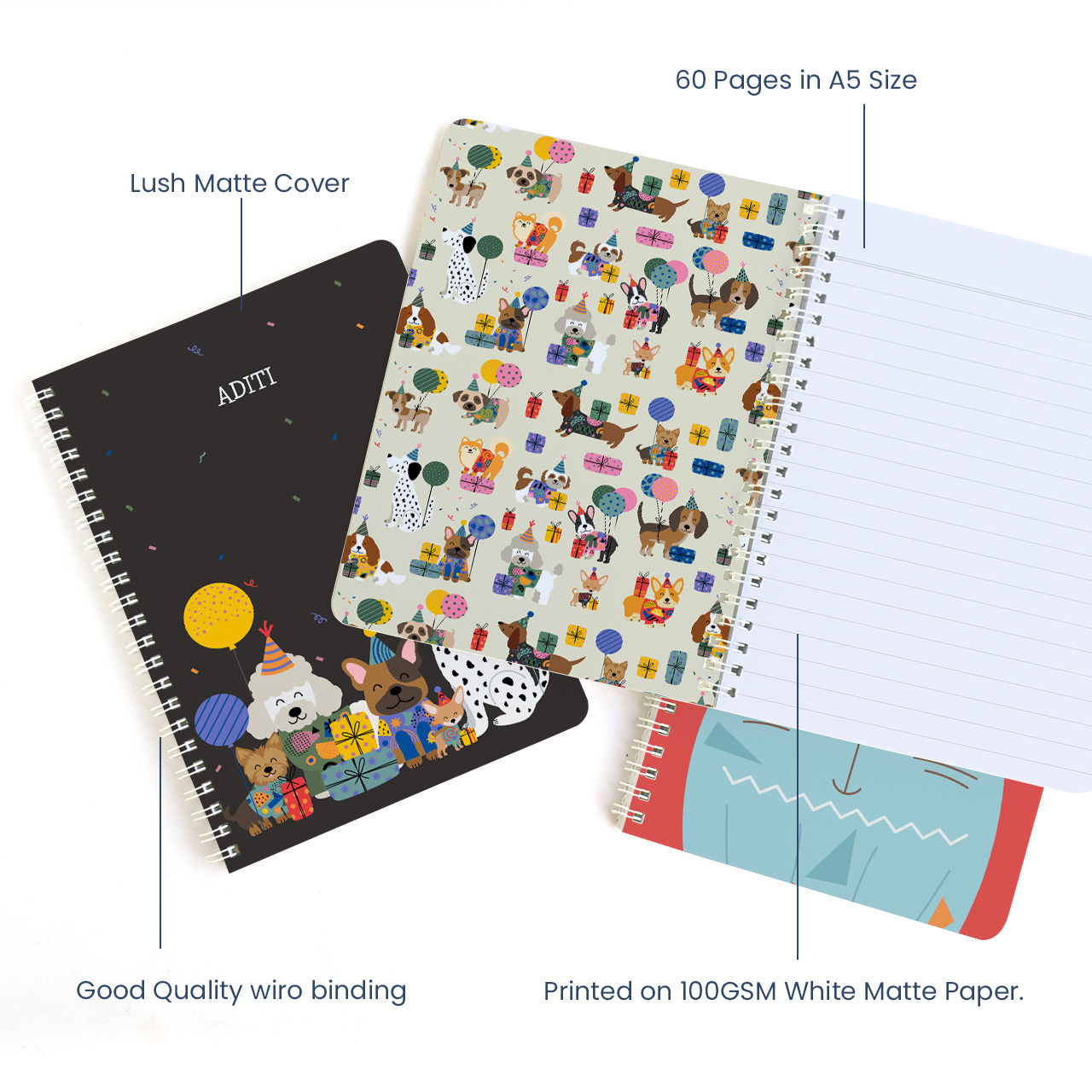 Paw Party Custom Spiral Notebook | Zoomin