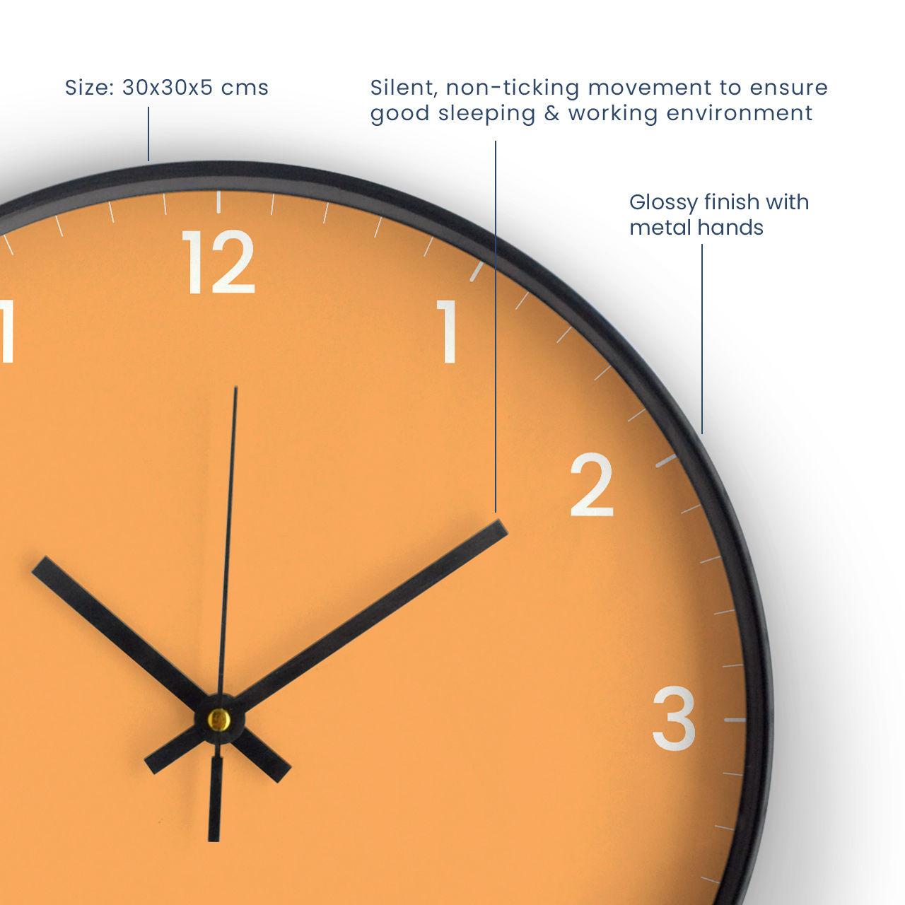 Orange Designer Wall Clocks | Zoomin