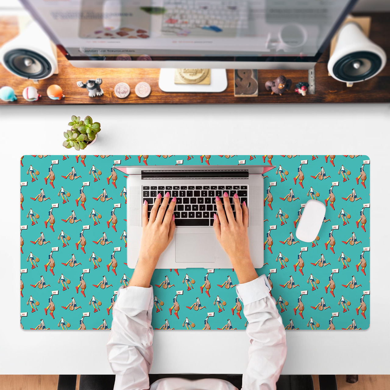 Desk Mats and Pads Basketball Craze Girl | Zoomin