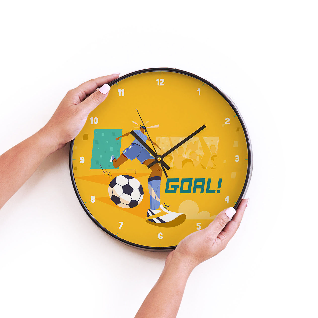 Football Goals Girl Children's Wall Clock | Zoomin