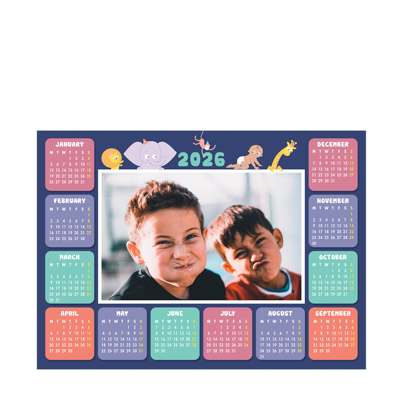 Magnet Photo Calendar 2025 - Magnetic Calendar for Fridge