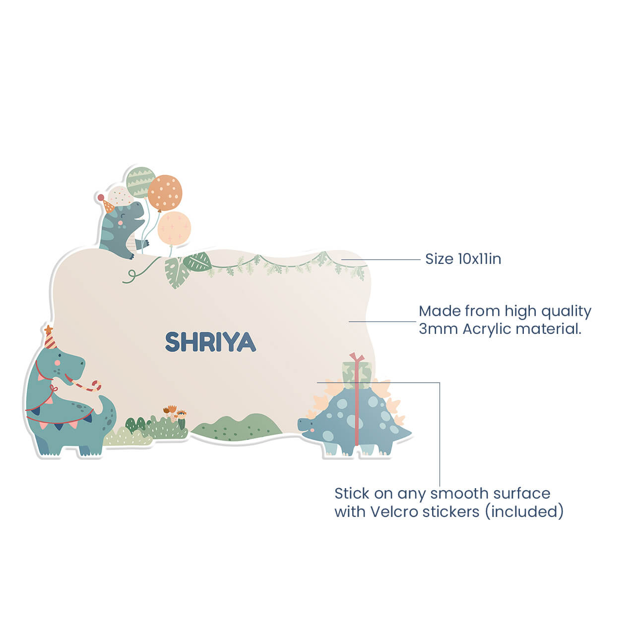 Dino Party Custom Name Board | Zoomin