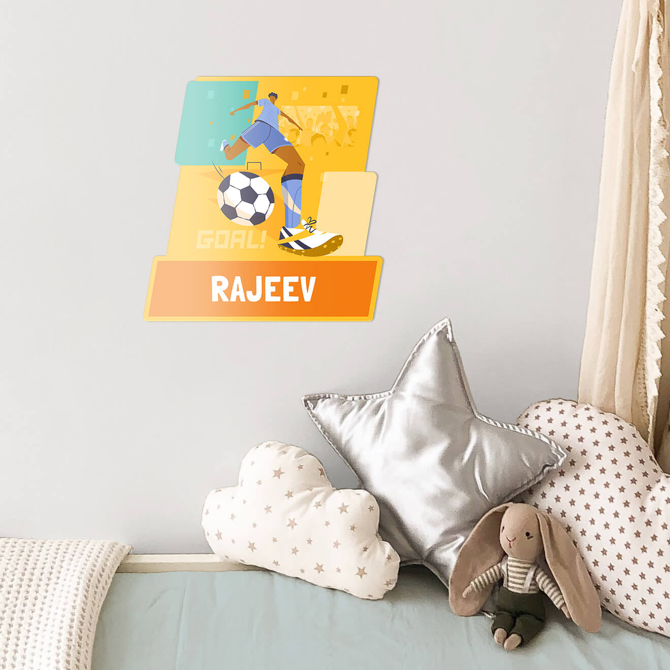 Football Goals Boy Custom Name Board | Zoomin