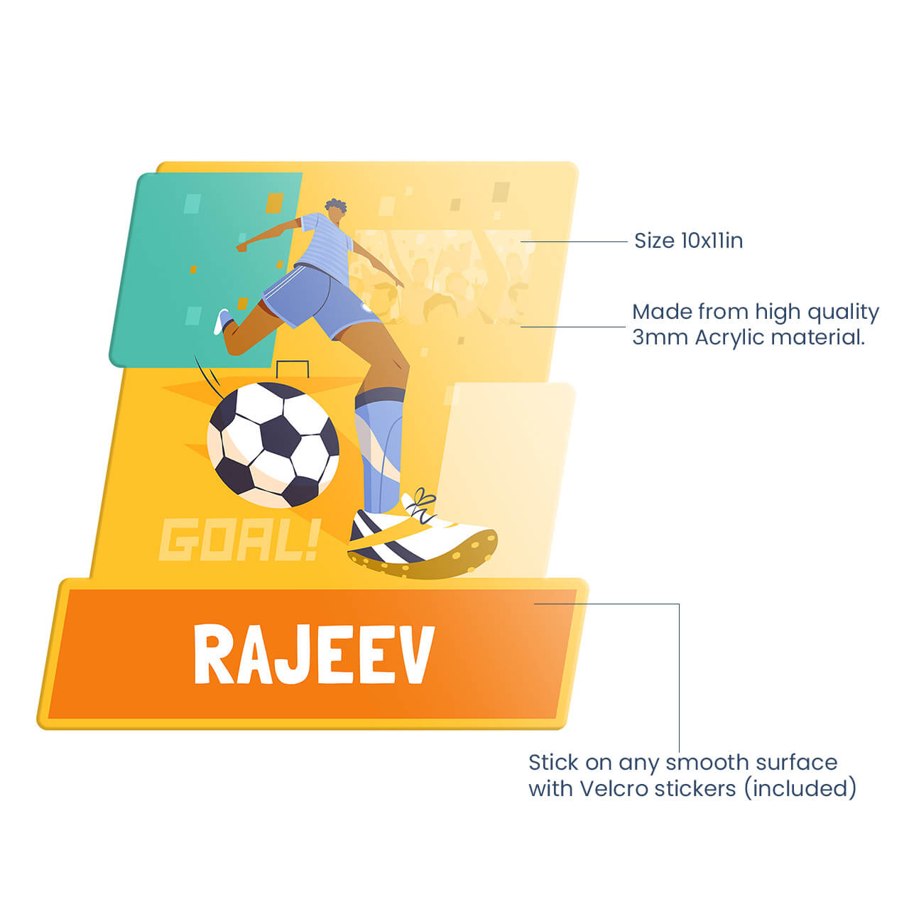 Football Goals Boy Custom Name Board | Zoomin