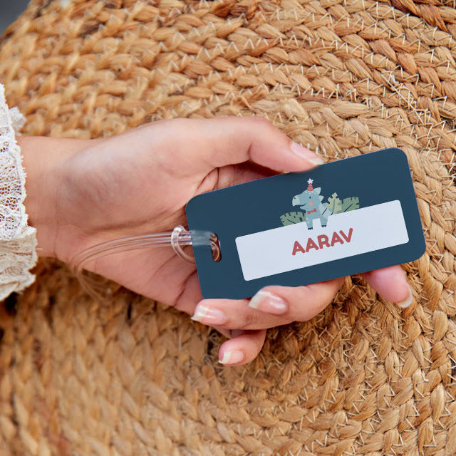 Dino Party Custom Name Tag | Zoomin