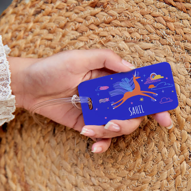 Magical Unicorn Custom Name Tag | Zoomin