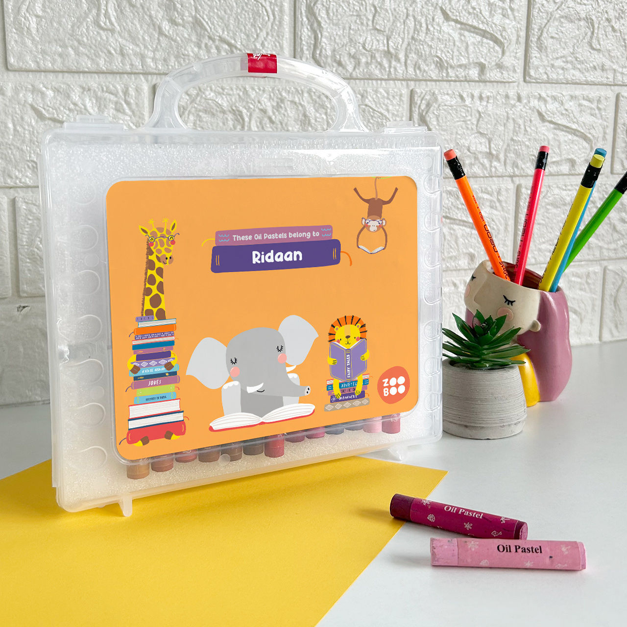 Animal Library Personalized Crayon Box | Zoomin