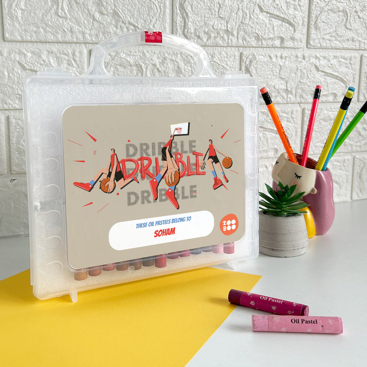 Basketball Fever Boy Personalized Crayon Box | Zoomin