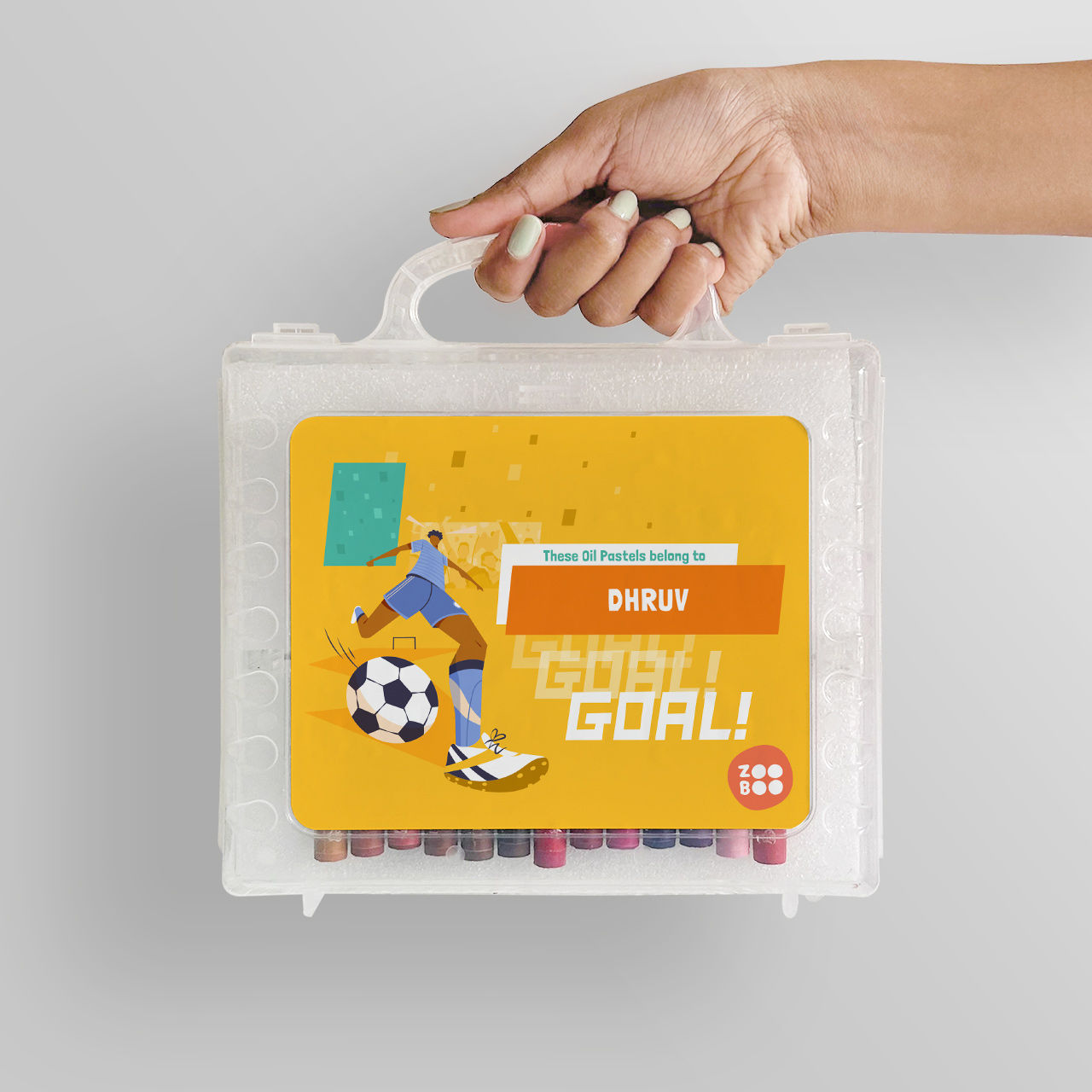 Football Goals Boy Personalized Crayon Box | Zoomin