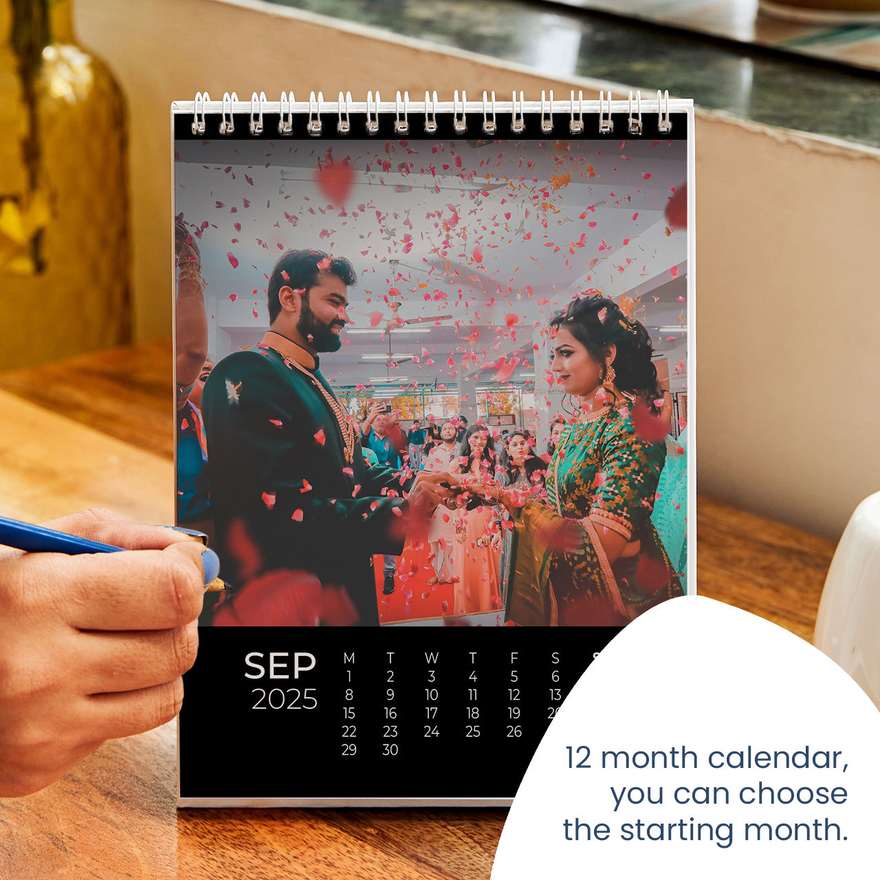 Classic Black Mini Desktop Calendar | Zoomin