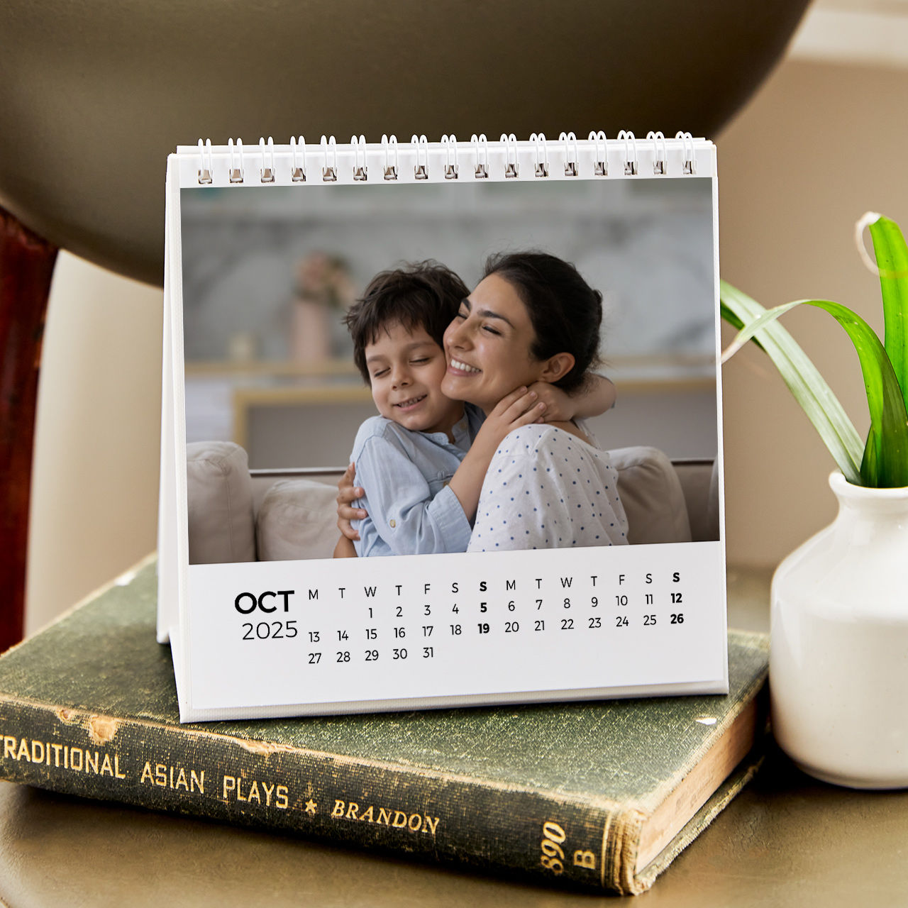 Classic White Custom Desktop Calendar (6x6) | Zoomin