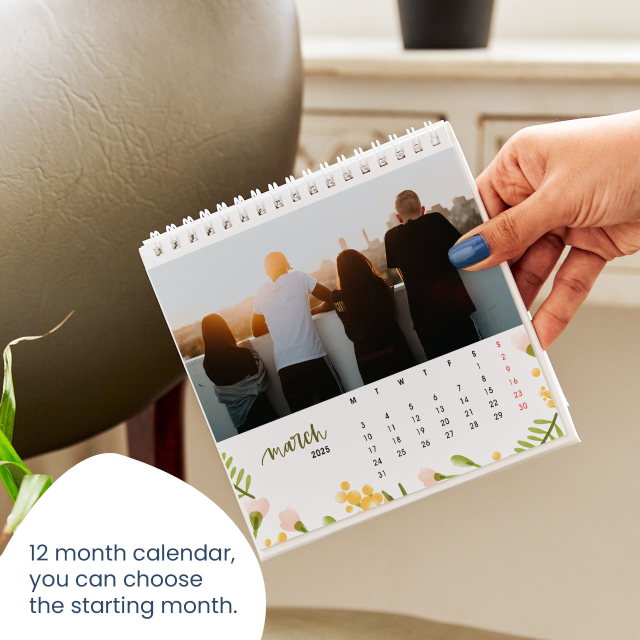 Floral Moments Custom Desktop Calendar (6x6) | Zoomin