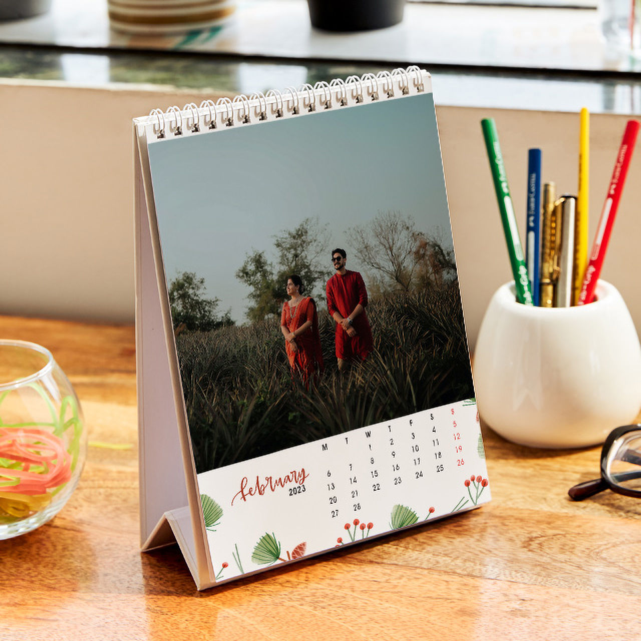 Floral Moments Custom Desktop Calendar (6x8) | Zoomin