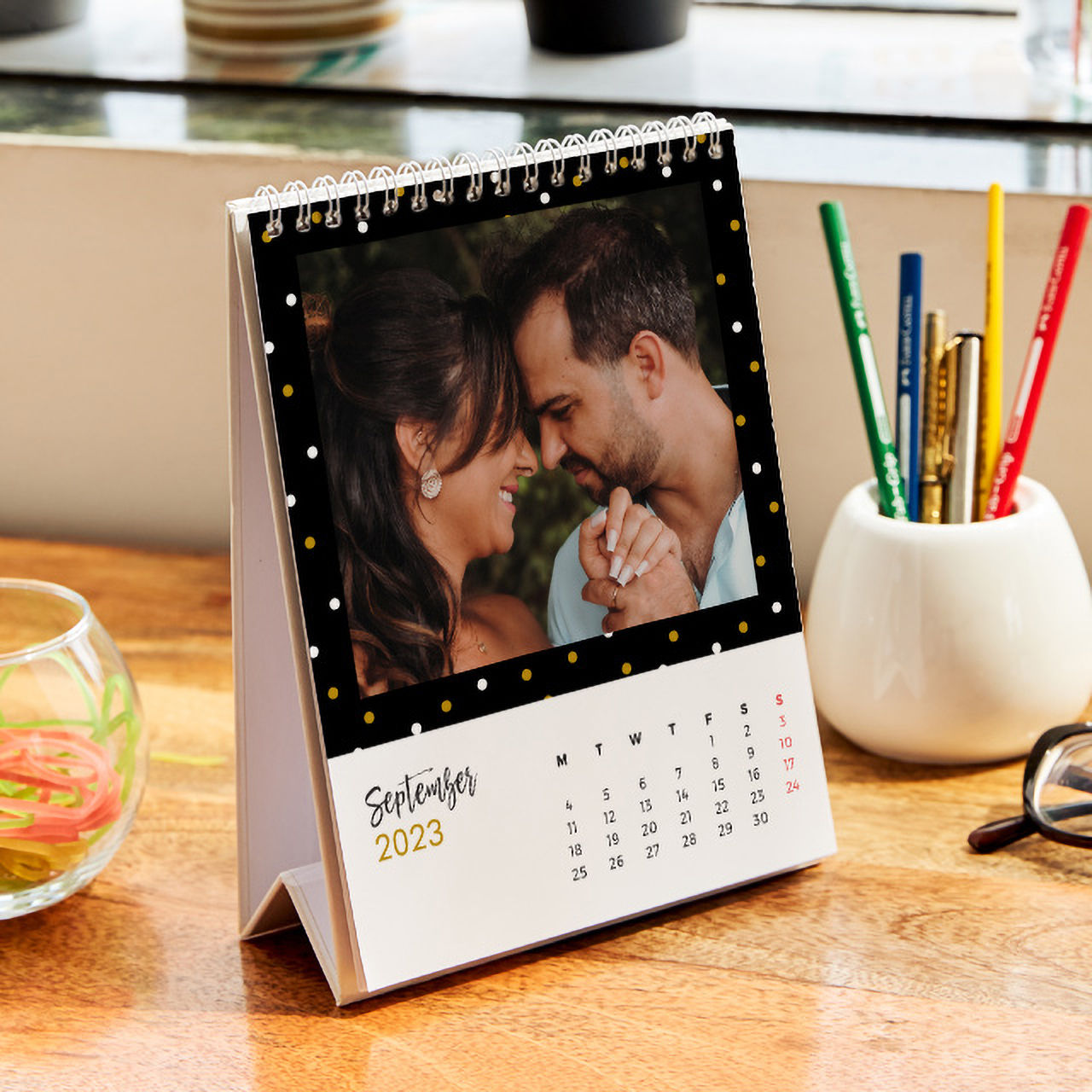 Stars & Glitters Custom Desktop Calendar (6x8) | Zoomin