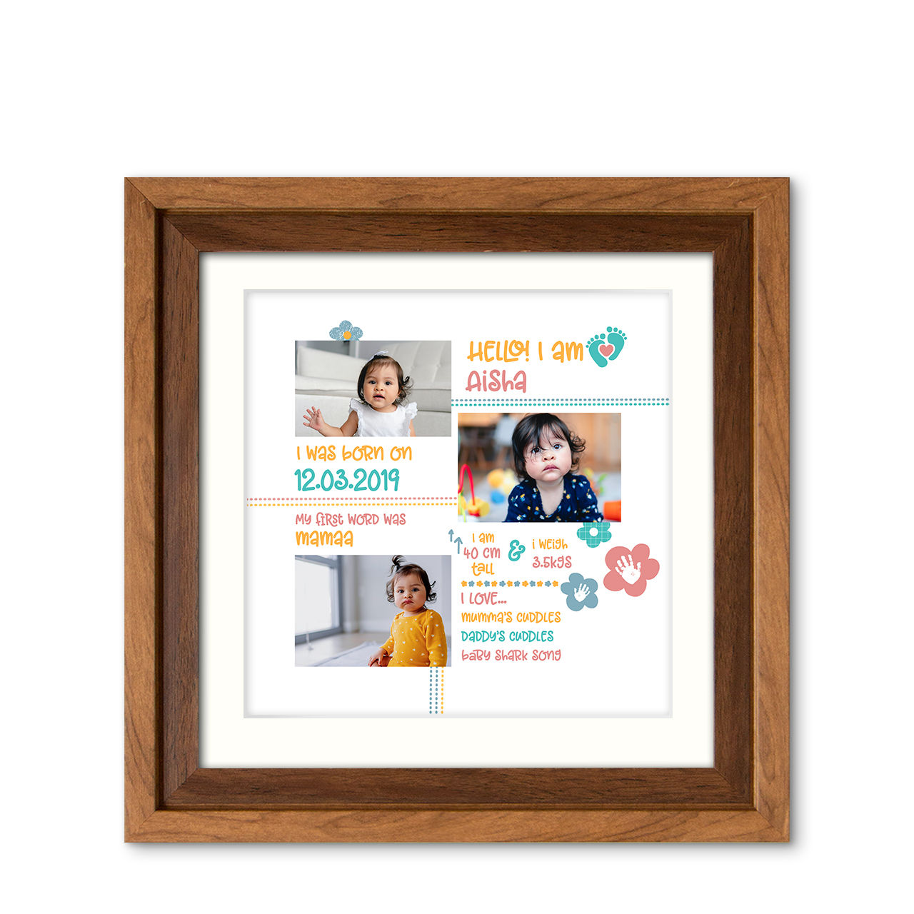 Baby's Milestones Classic Wood Frames | Zoomin