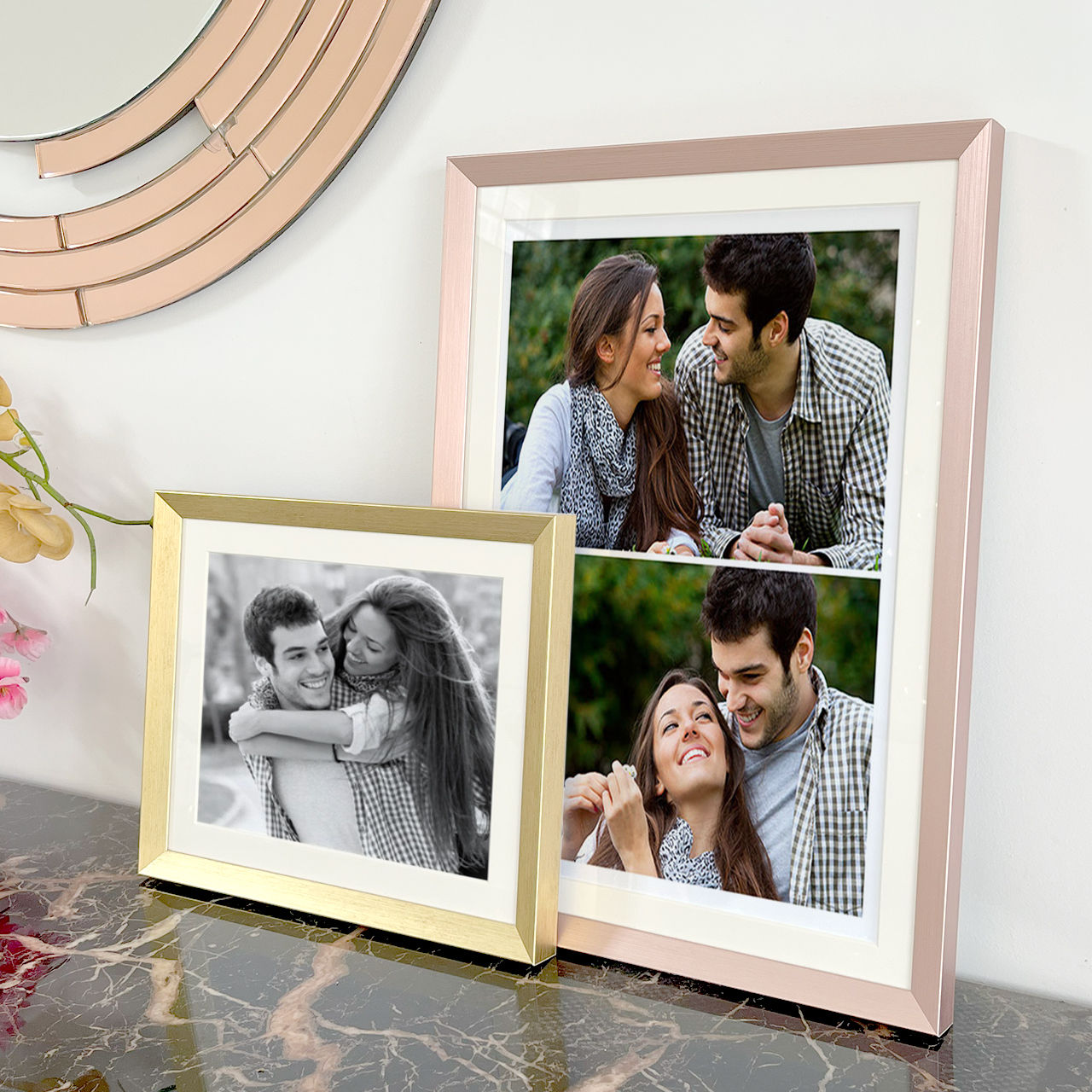 2-Photo Landscape Metallic Lustre Photo Frame | Zoomin