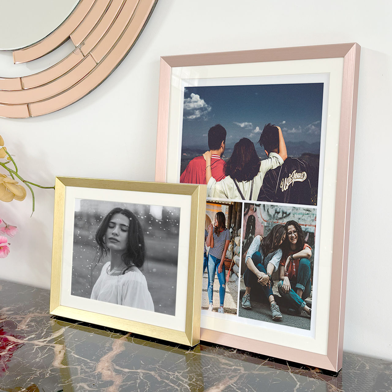 3-Photo Grid Metallic Lustre Photo Frame | Zoomin