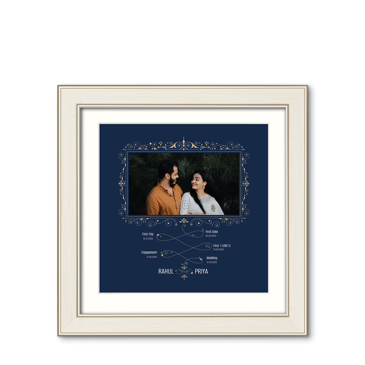 Couples Milestones Premium Modern Vogue Photo Frame | Zoomin