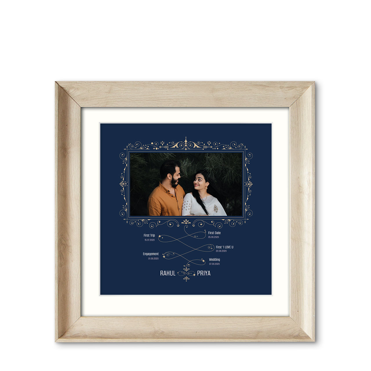 Couples Milestones Natural Wood Frames | Zoomin