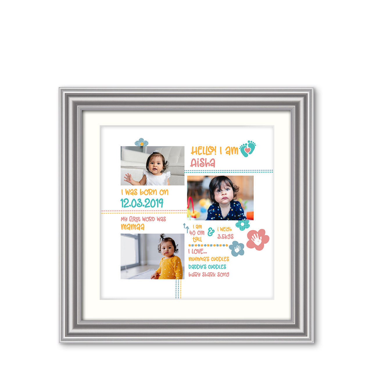 Baby's Milestones Premium Vintage Vibe Photo Frame | Zoomin