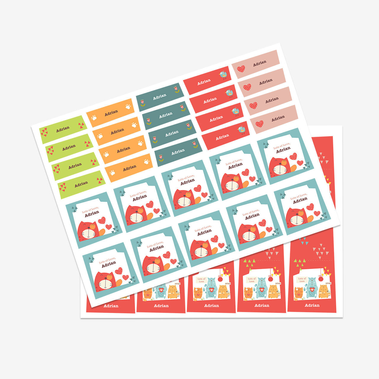 Kitty Cat Name Stickers | Zoomin